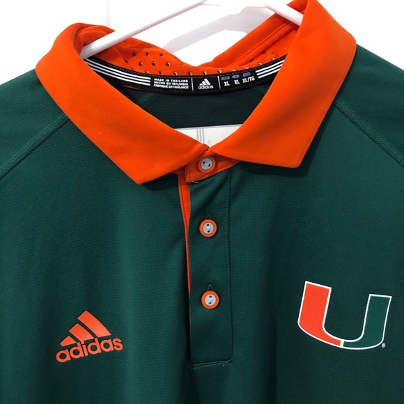 adidas | Shirts | Miami Hurricanes Adidas Polo Shirt Xl | Poshmark